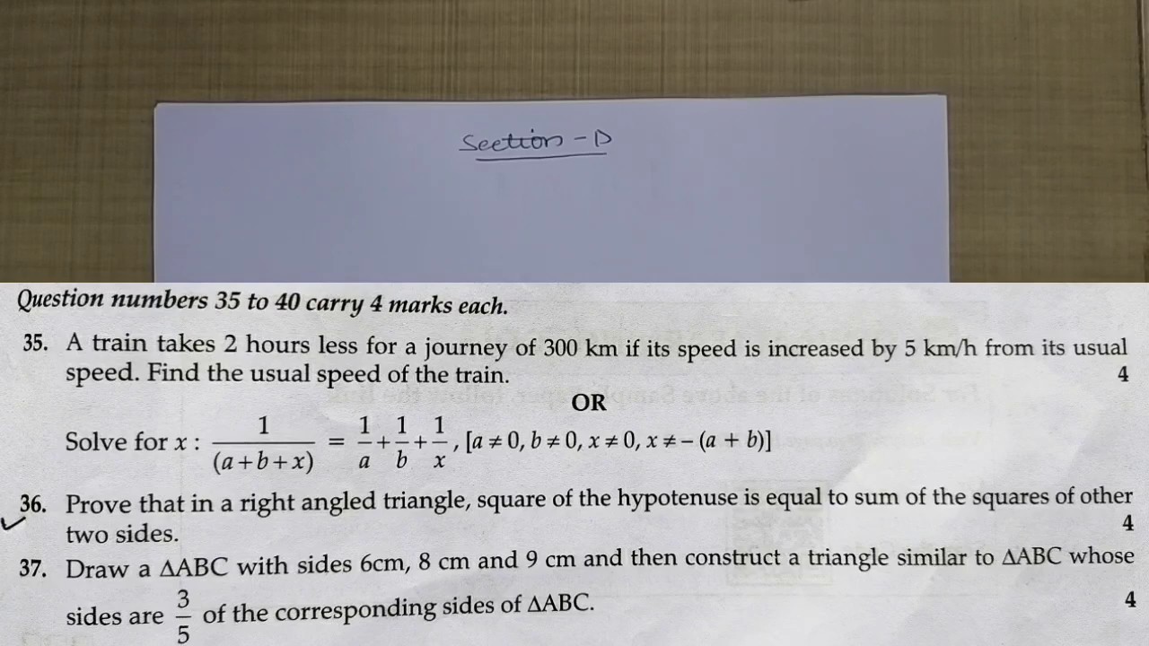 CBSE class 10 mathematics standard sample paper 2020 solutions ...