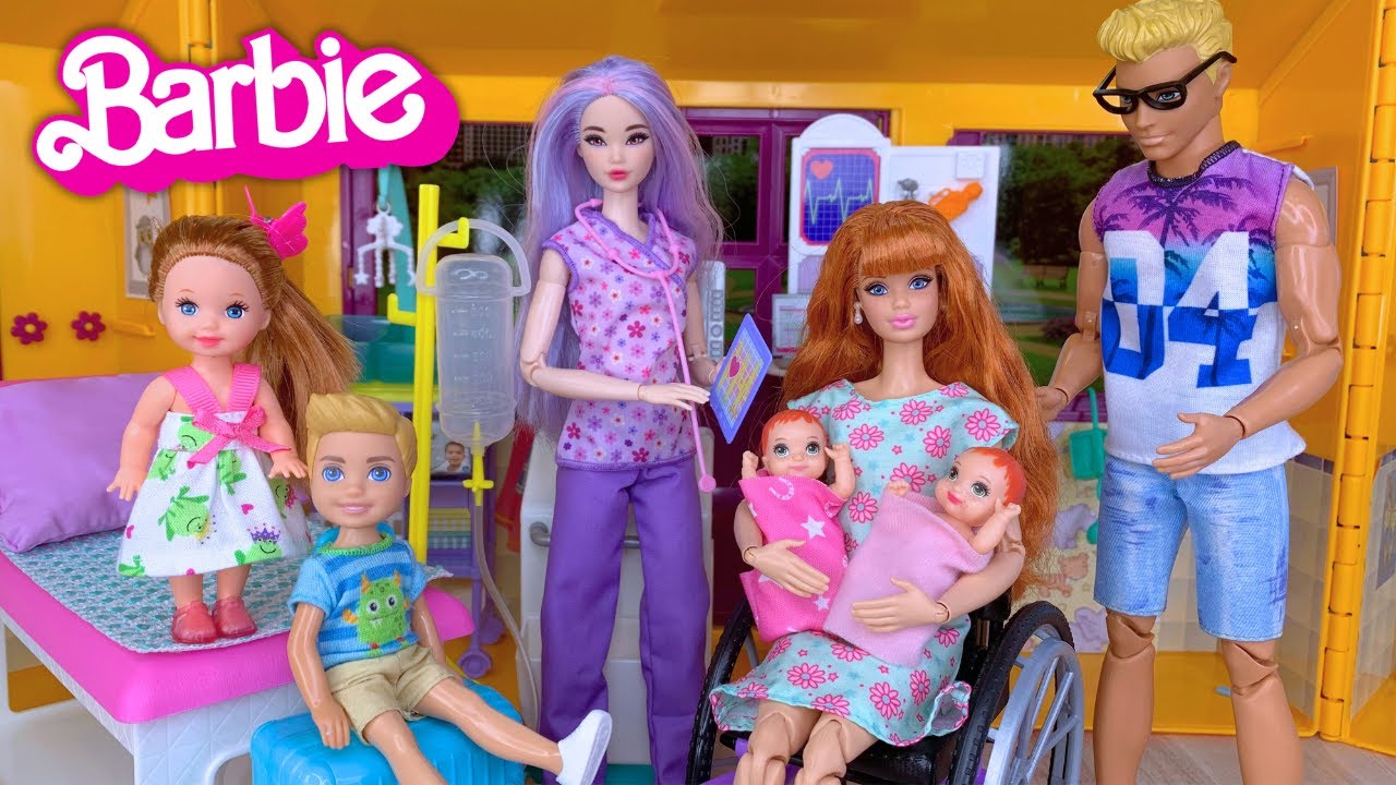 Barbie & Ken Doll Family Have New Baby Girl Twins at Hospital Story ...