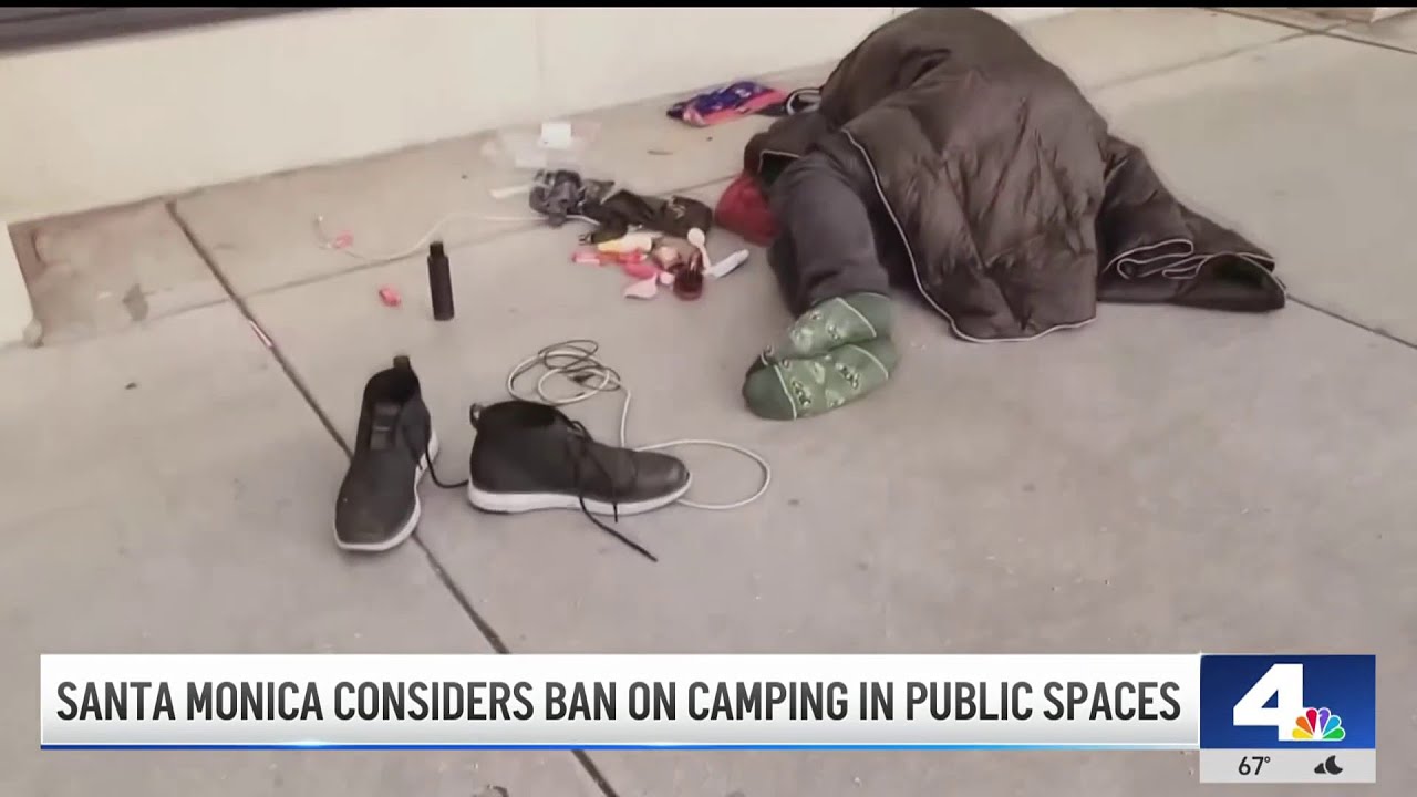 Santa Monica considers banning sleeping in public spaces - YouTube
