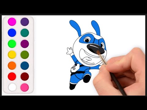 How to draw and color Talking Tom Hero Dash - Hank #TomRun #TomHeroDash ...