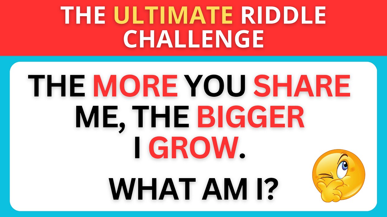 HOW FAST CAN YOU THINK? 🤔💡 I THE ULTIMATE RIDDLE CHALLENGE I 30 RIDDLES ...