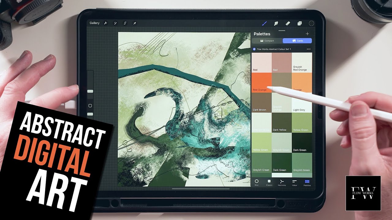 Digital Abstract Art Tutorial - DOWNLOAD THESE COLOURS - YouTube