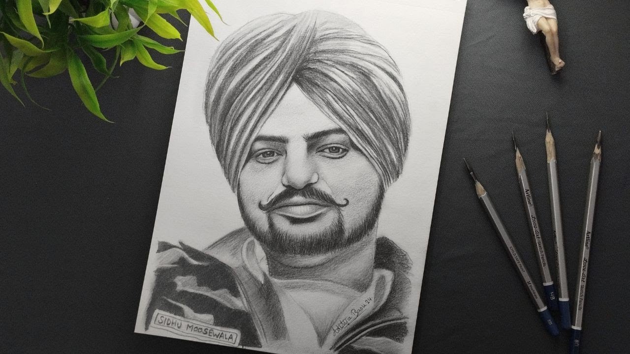 Sidhu Moosewala drawing | Tribute to @SidhuMooseWalaOfficial | pencil ...