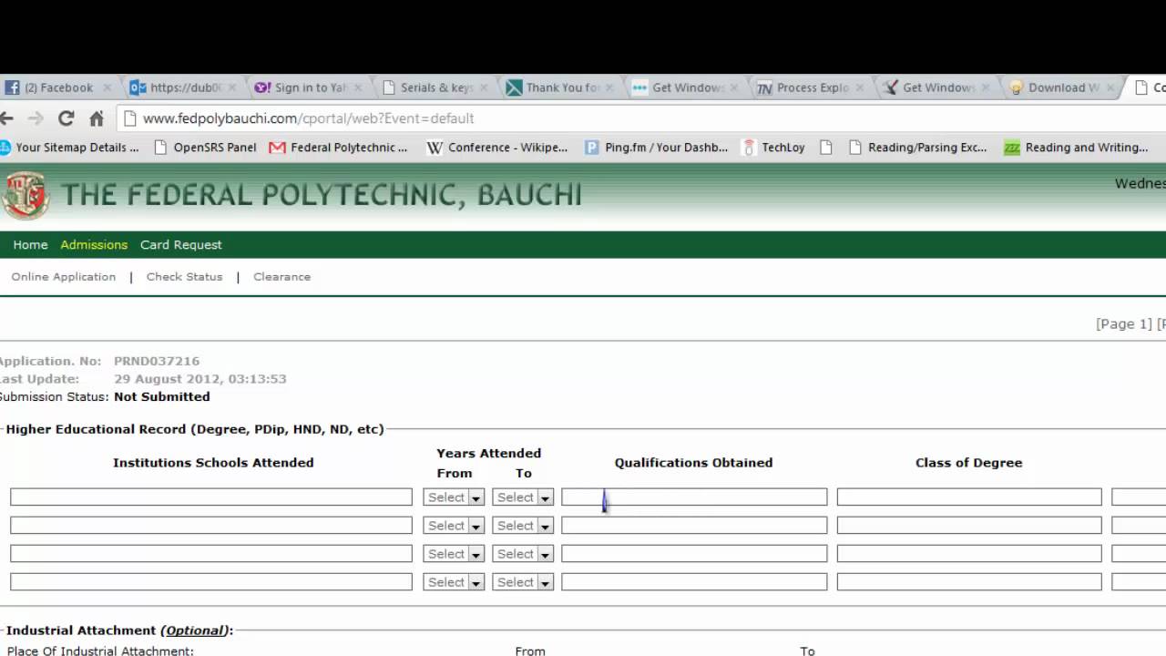 How to fill Fed. Poly. Bauchi's Application Form - YouTube