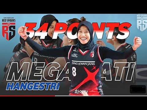 Megawati Hangestri 34 Points | Red Sparks VS IBK Altos | Korean Volleyball V League 2023-2024 ...