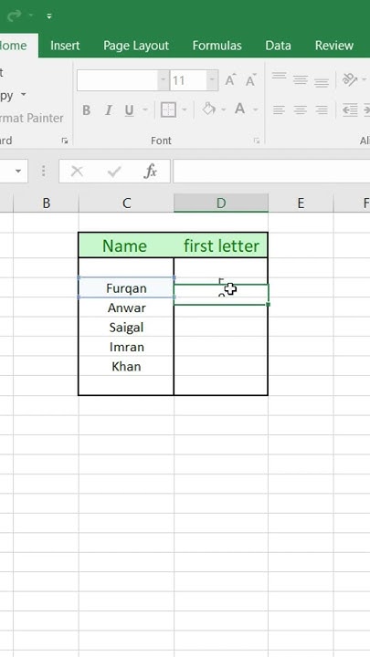 How to get the first letter of a name in Excel! #ytshorts #exceltips ...