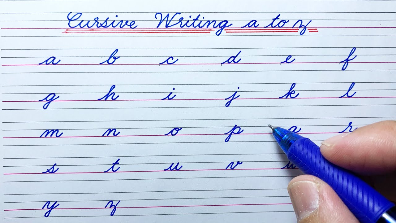 How to write English Cursive writing a to z | Small letters abcd ...