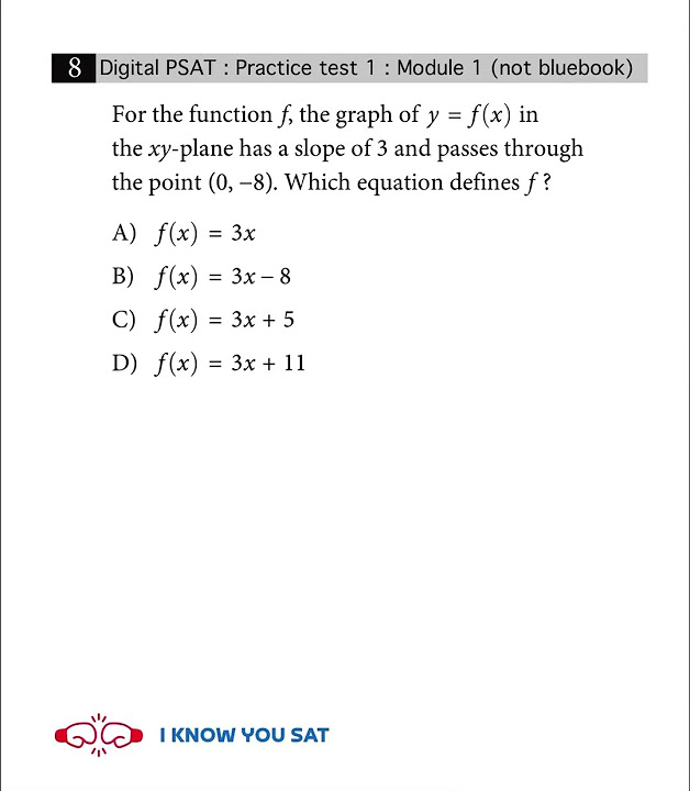Digital PSAT : Practice test 1 : Module 1 (not bluebook) : ข้อ 8 - YouTube