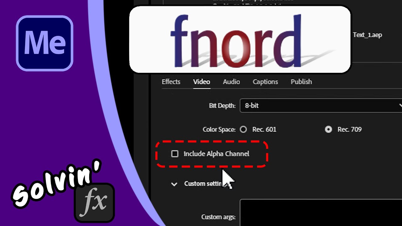 Missing Alpha Channel option when using FNord for WebM in Media Encoder ...
