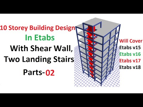 10 Storey Building Design With Shear wall And Two Landing Stairs In ...
