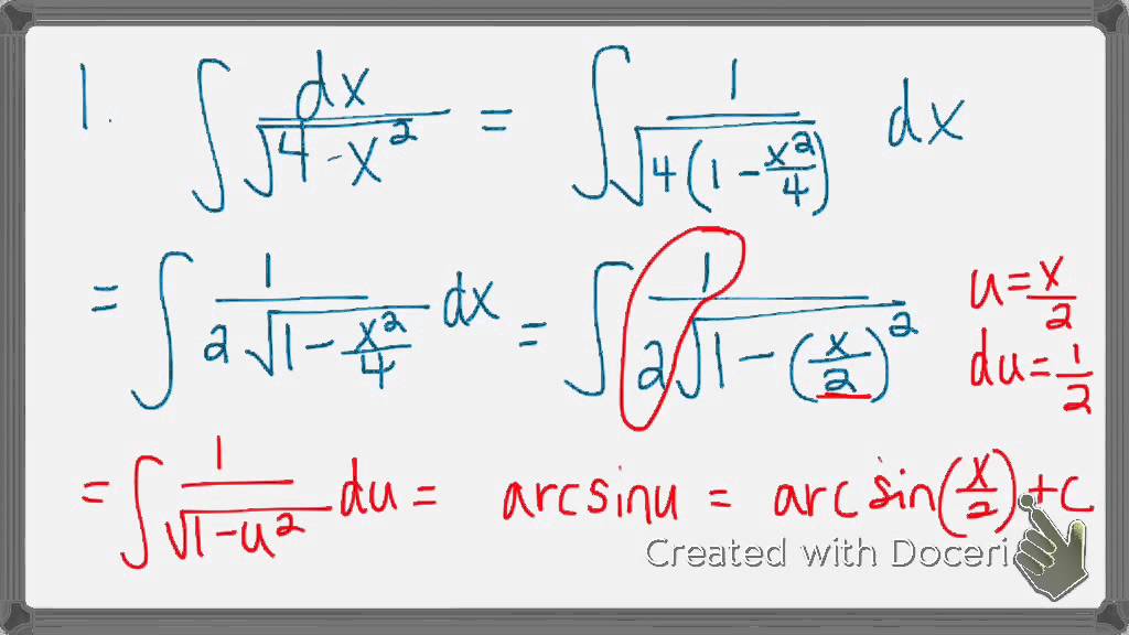 Inverse Trig Antiderivatives Youtube
