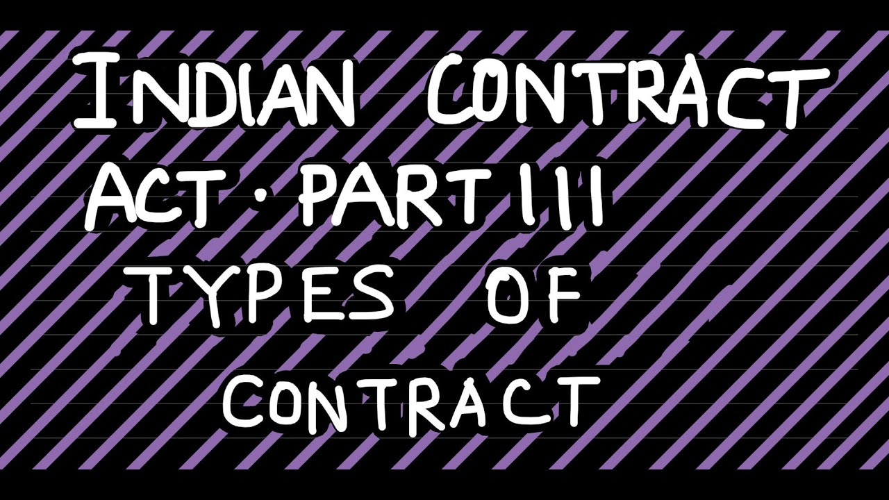 Indian Contract Act, 1872 - Types of Contract #cmafoundation #cmainter ...