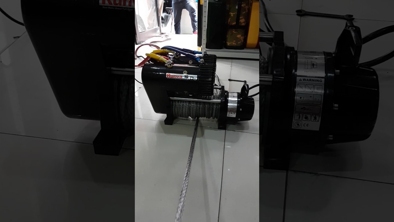 Runva 10 DB (Double Motor Electric Winch) Test - YouTube