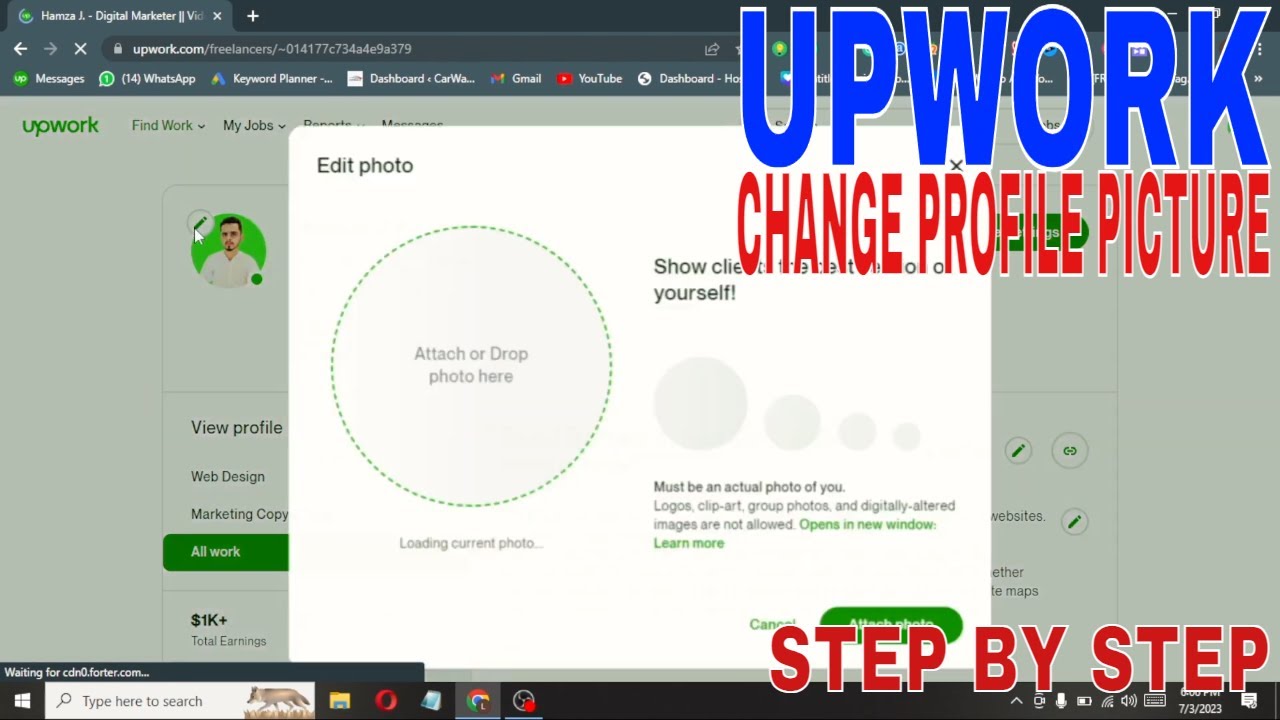 How To Change Profile Picture On Upwork 🔴 - YouTube