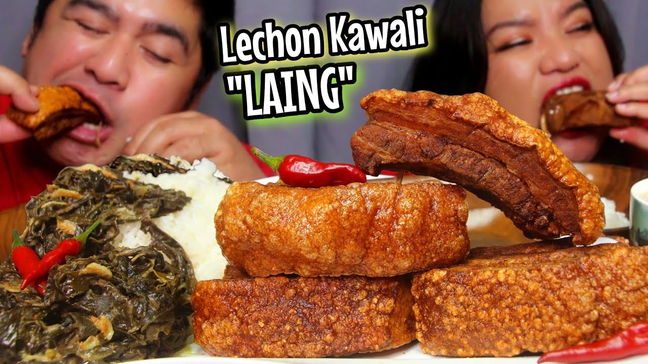 CRISPY LECHON KAWALI LAING | Mukbang Asmr | Mukbang Philippines | Alex ...