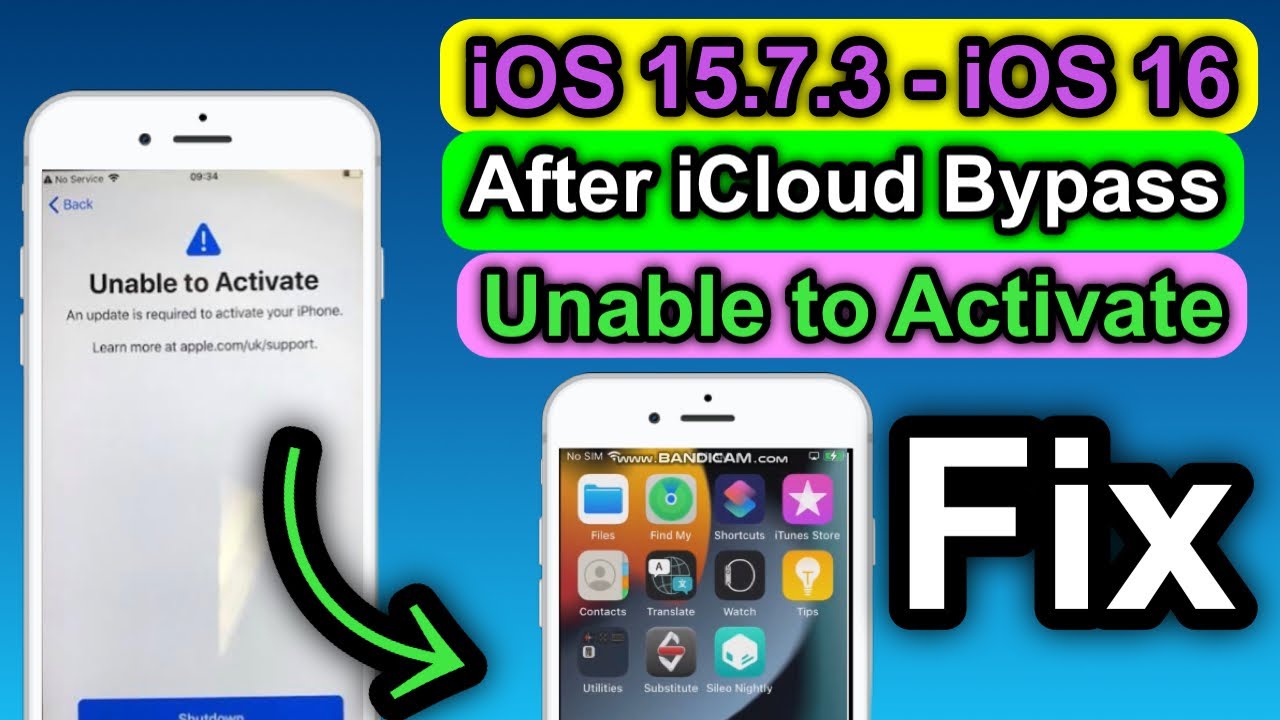 After iCloud Bypass Unable to Actiavte Error fix iOS 15.7.3 - iOS 16 ...
