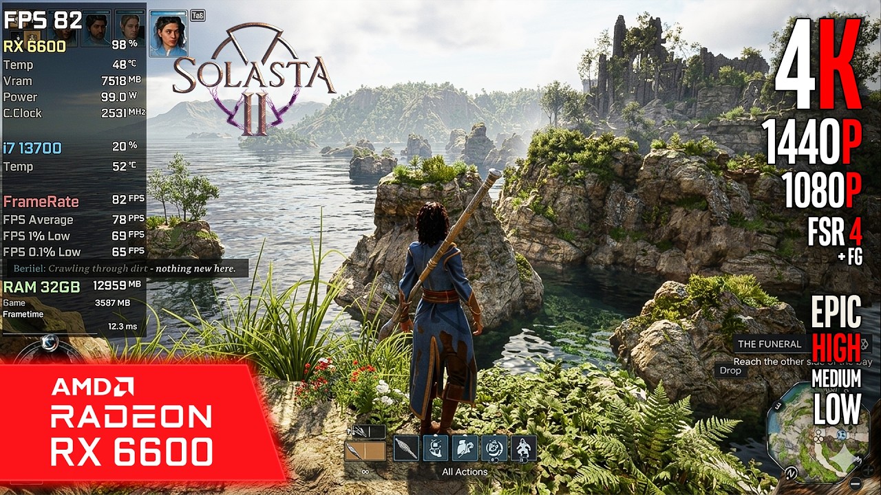 RX 6600 | Solasta II - 4K, 1440p, 1080p, FSR 4 + FG - Epic, High, Med ...