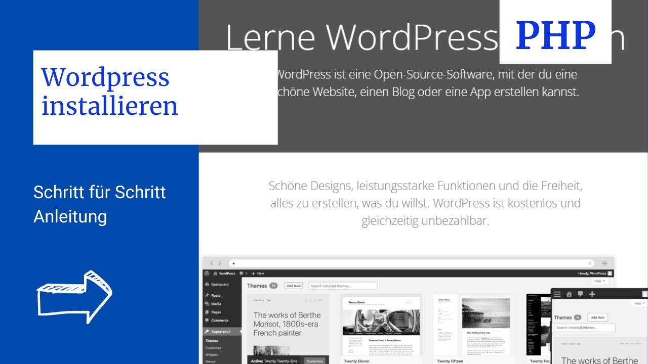 Wordpress installieren - Schritt für Schritt Anleitung - YouTube