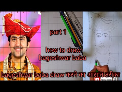 Bageshwar dham Sarkar drawing /free hand outline tutorial - YouTube