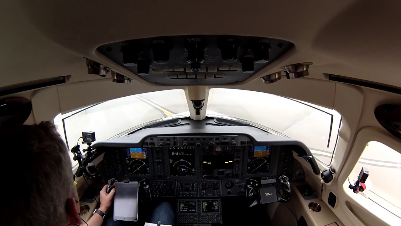 Low Visibility departure in a Private Jet- Multi-cam with ATC - YouTube