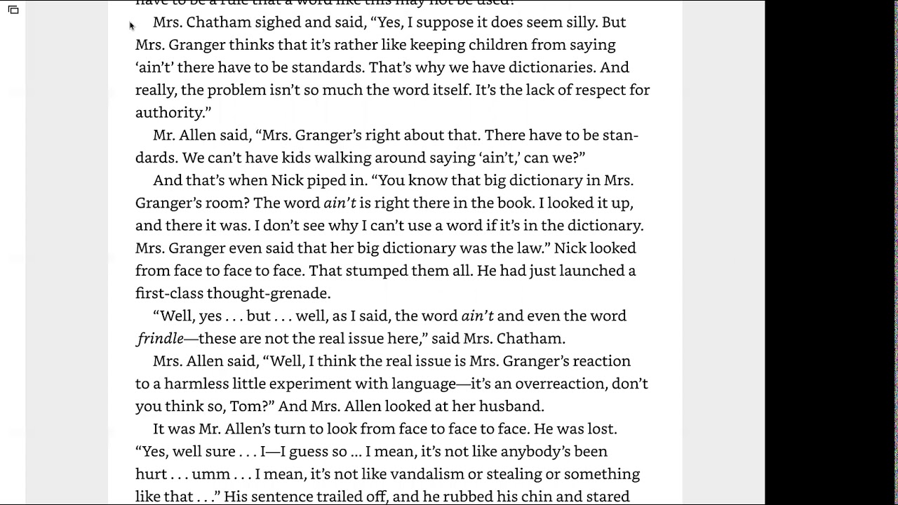 Frindle Chapter 9 - YouTube