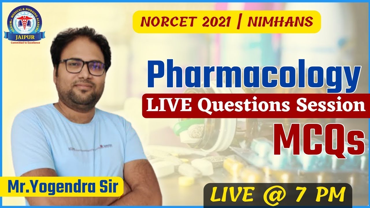 GENOMic NORCET 2021 || Pharmacology Live Questions Session By Mr ...