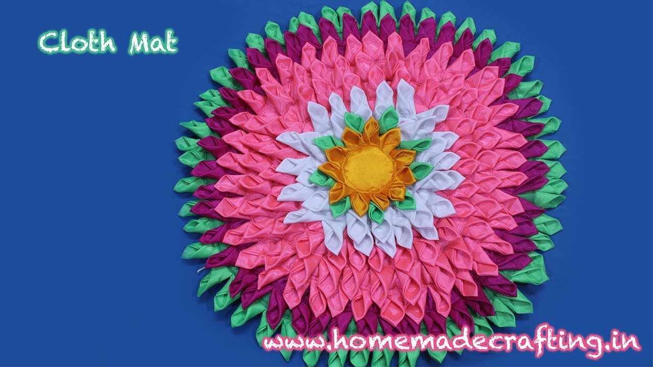 How to make a Cloth Mat / Simple Circular Flower Rug - By Arti Singh ...