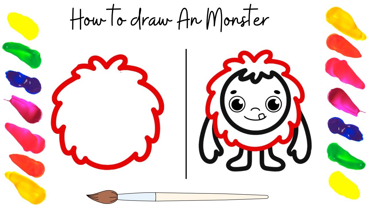 How to draw an monster |step by step |thaman tv| - YouTube