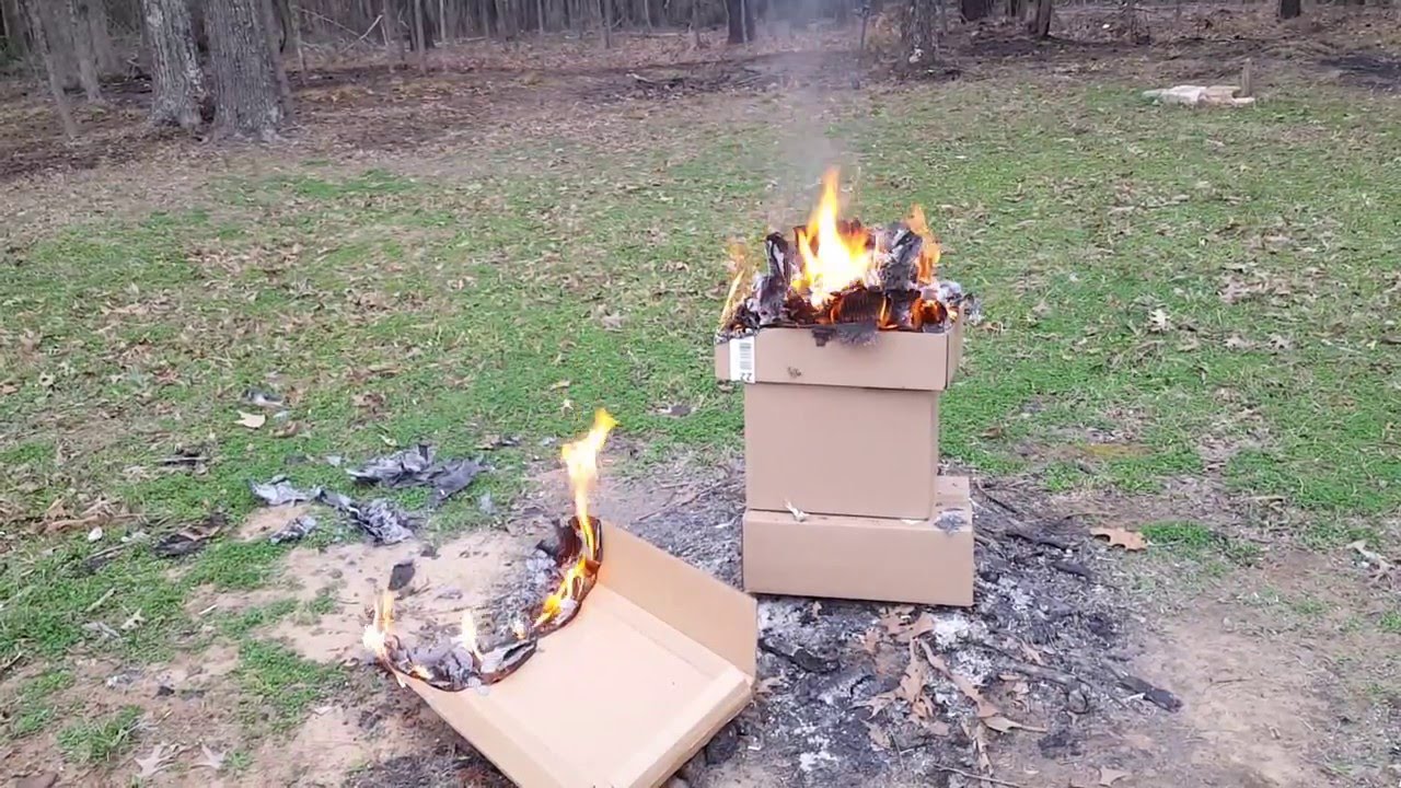 Burning Stuff 129: Second Cardboard Stack - YouTube
