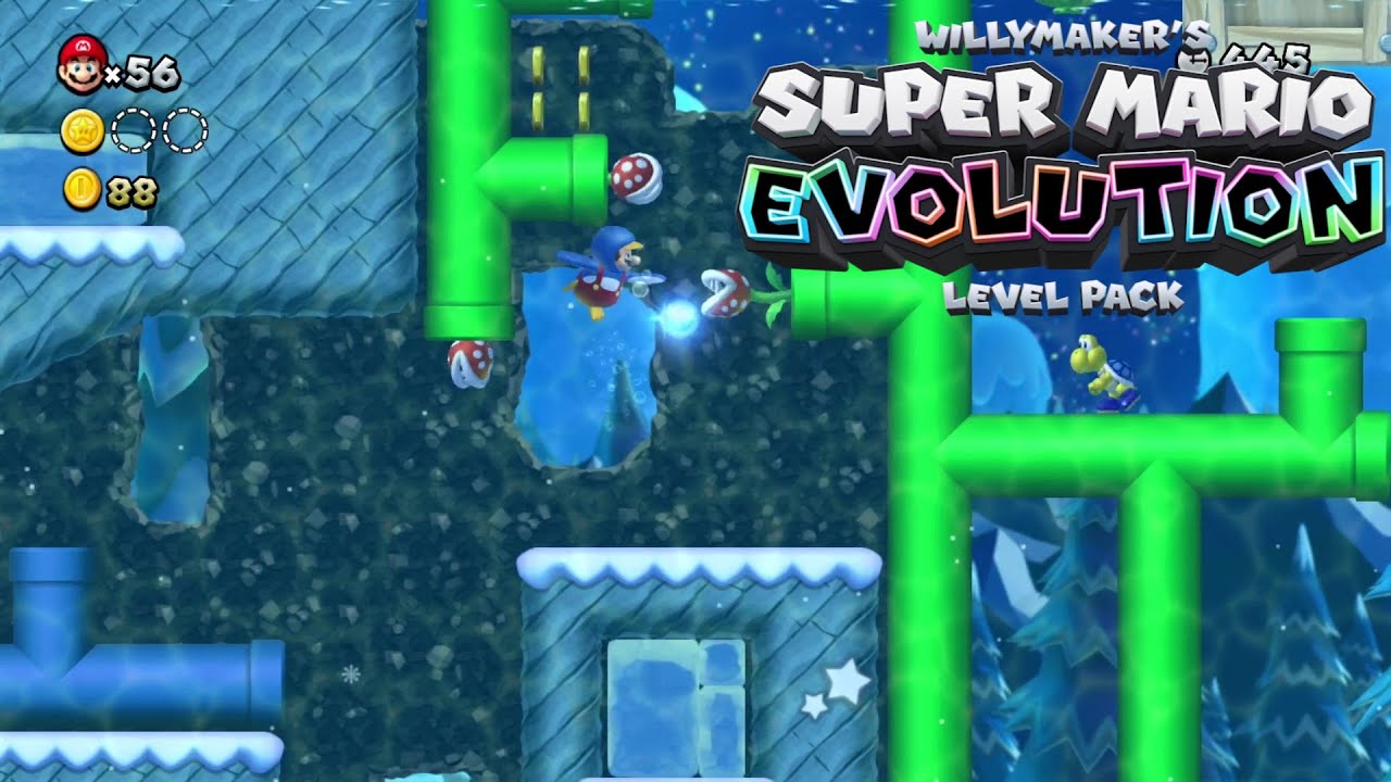 Super Mario Evolution Level Pack Snow - Midnight Peaks-Goast House ...
