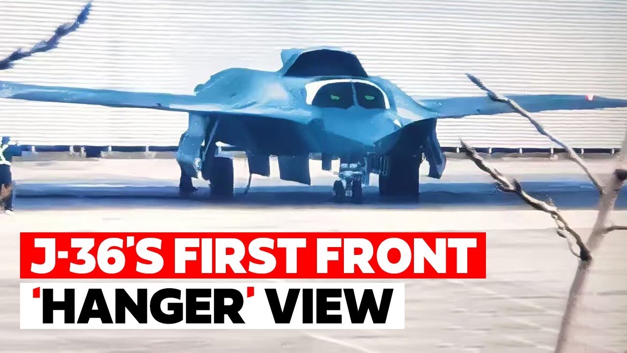Chinese J-36: For the First time we can see J-36 into the Hanger - YouTube