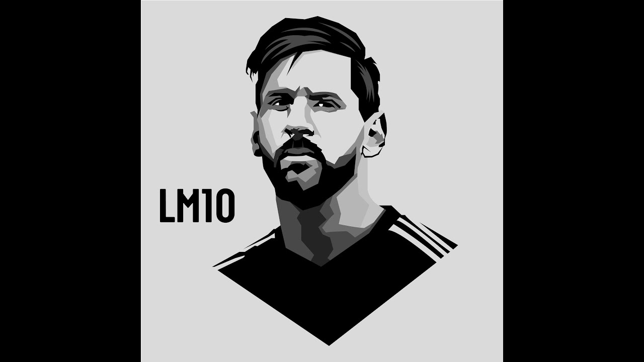 Lionel Messi Vector Art | Vector Portrait | Adobe illustrator tutorials ...