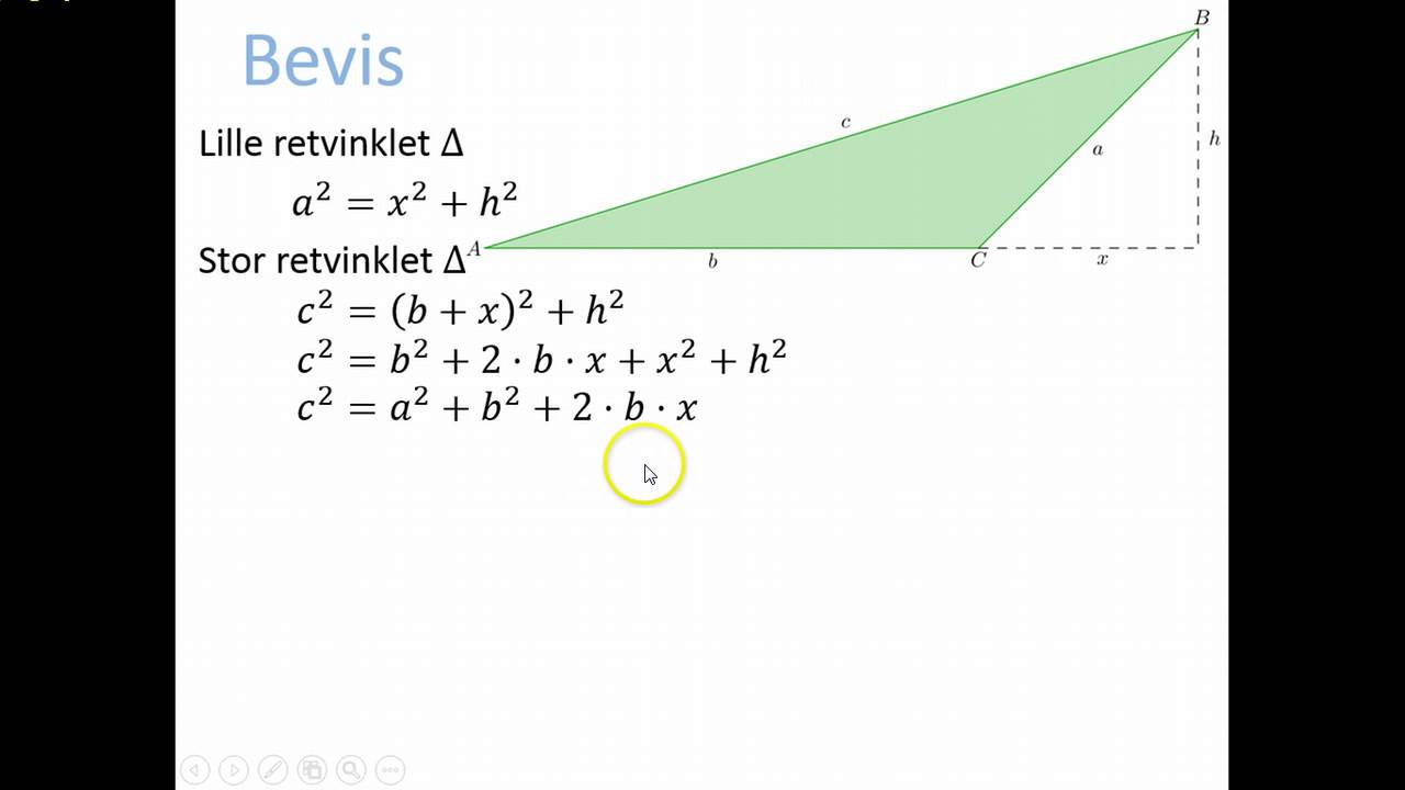 Trigonometri - Bevis: Cosinusrelationerne - YouTube