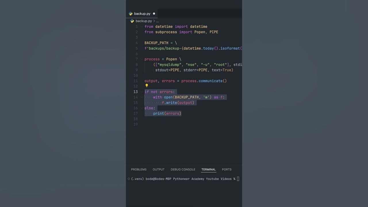 BACKUP MYSQL DB WITH PYTHON (SIMPLE) - YouTube