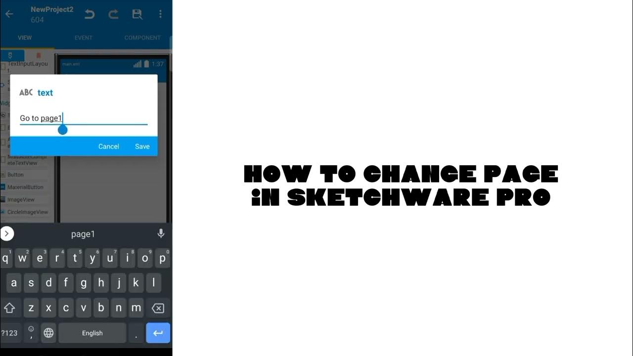 How to change page in Sketchware Pro - YouTube