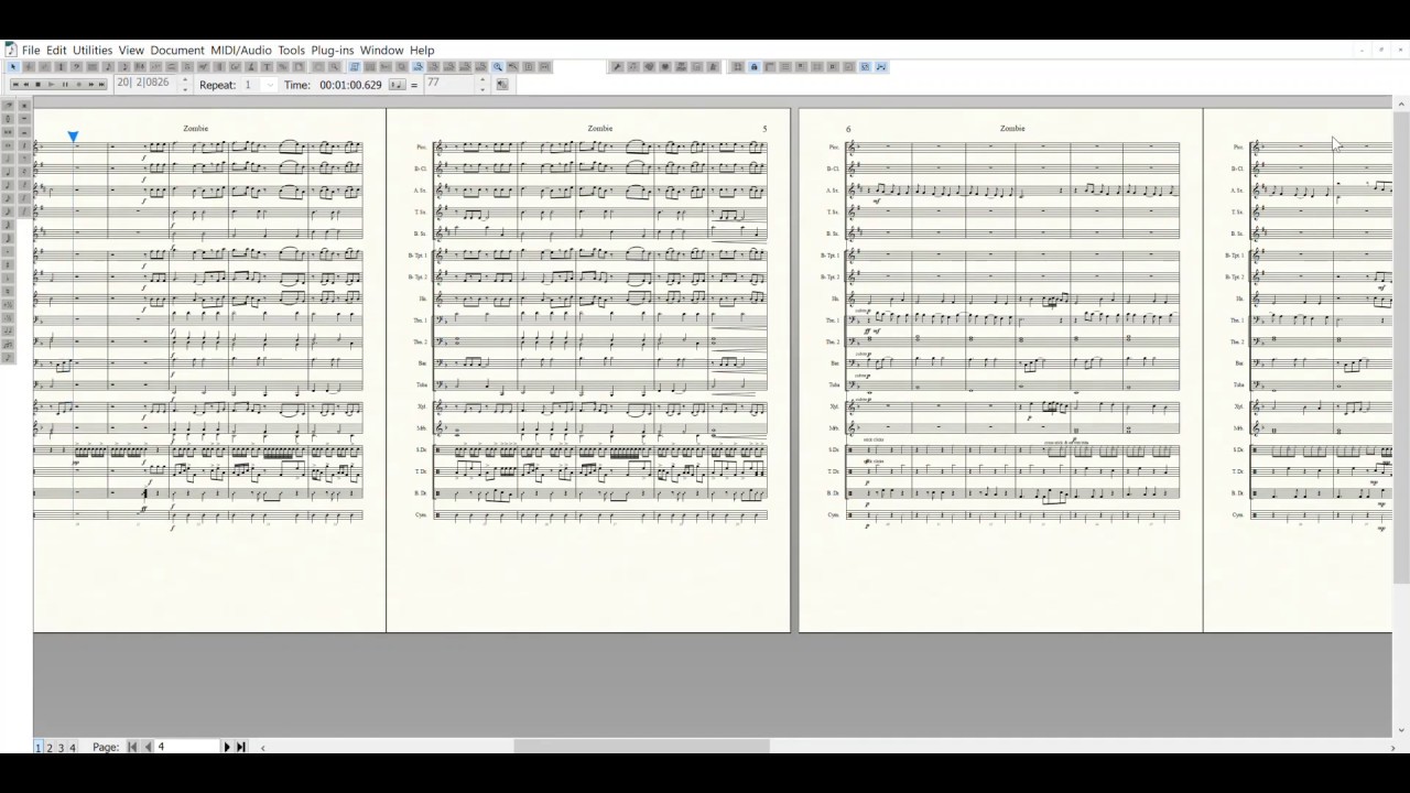 Zombie - Marching Band Score Video - YouTube
