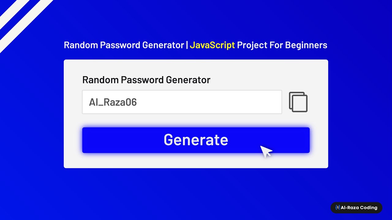 Random Password Generator Using Javascript Javascript Project For