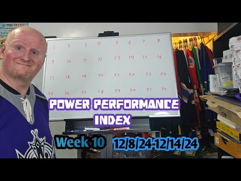 NHL Power Performance Index Week 10 12/8/24-12/14/24 - YouTube