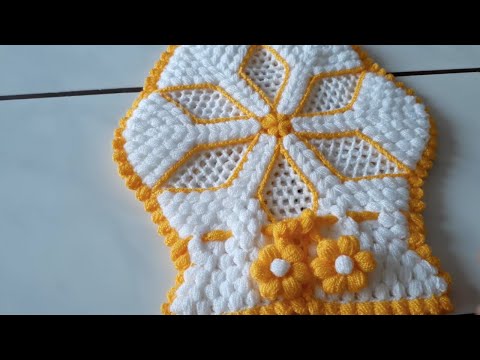 Ayçiçeği Kese Lif Modeli Yapılışı | Tamamı Örülerek  (Detaylı Anlatımlı | Yakın Çekim)