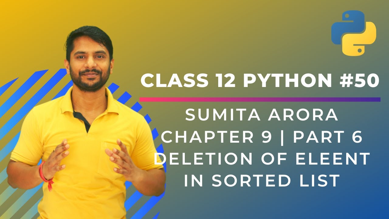 Python Class 12 Deletion In List Python Data Structure Chapter 9 Part 6 In Hindi Youtube 5040