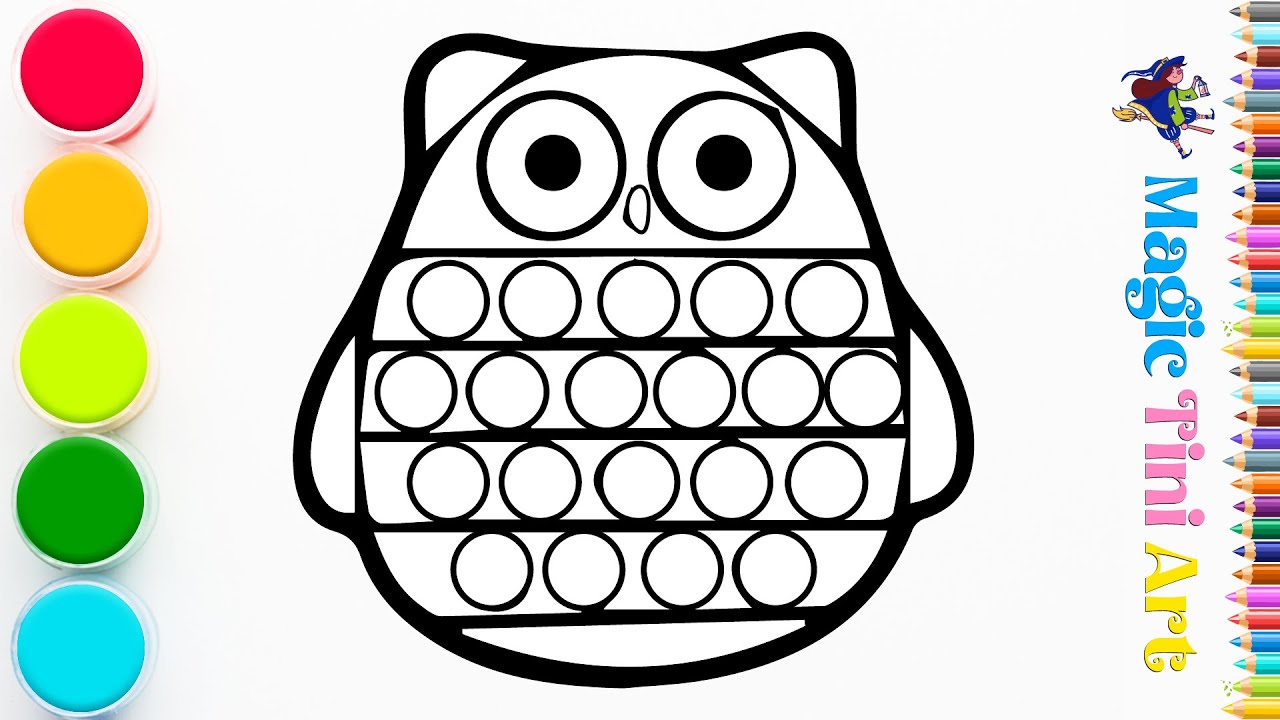 How to Draw a Popit Owl | Step by Step - YouTube