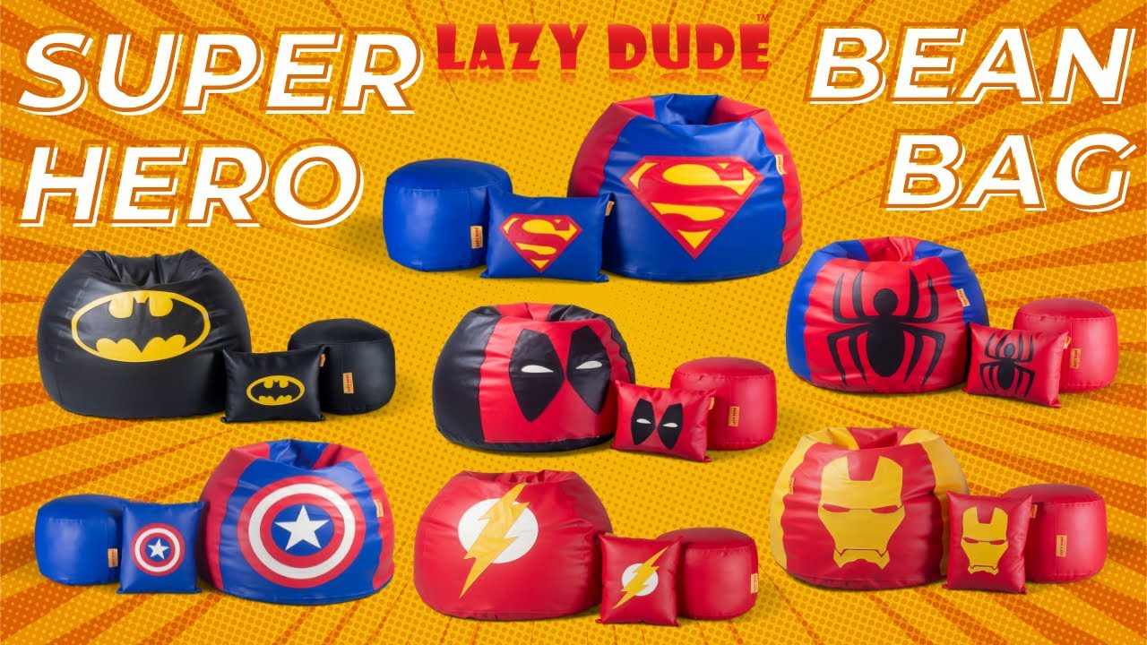 SUPERHERO BEAN BAG BY LAZY DUDE BD - MARVEL DC COMIC Bean Bag - YouTube
