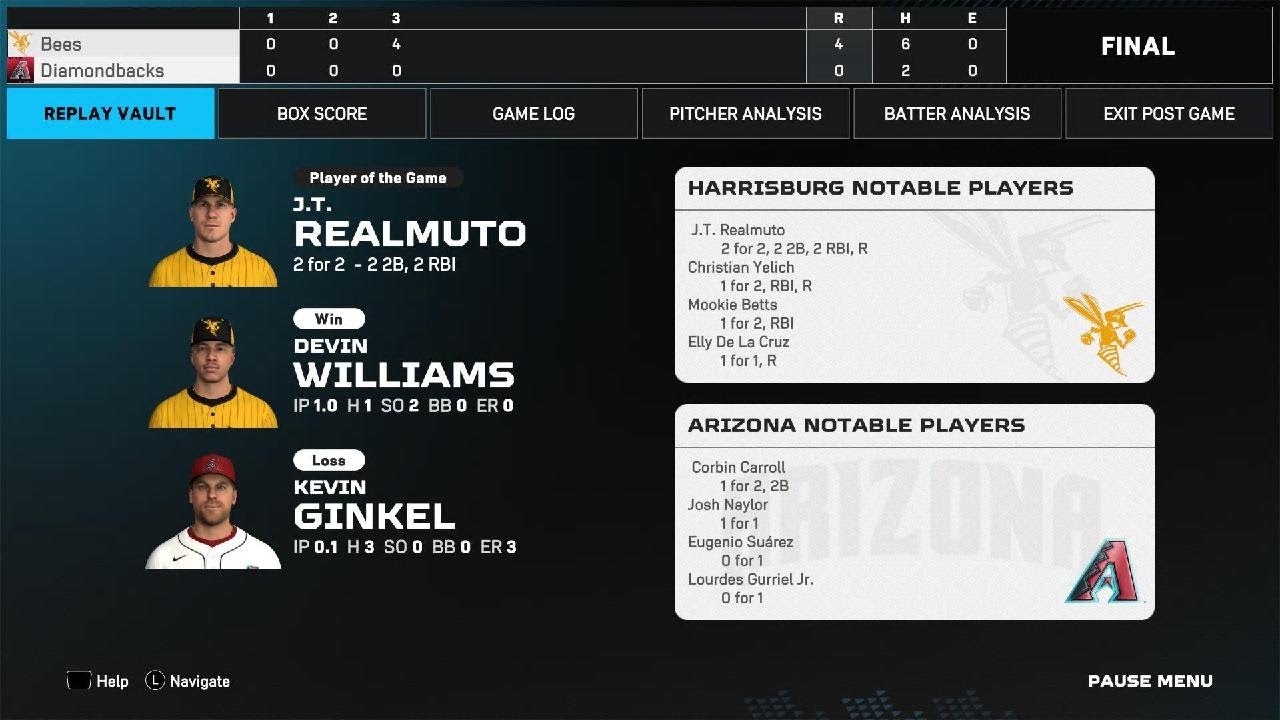 MLB The Show 25 Harrisburg Bees vs. Arizona Diamondbacks - YouTube