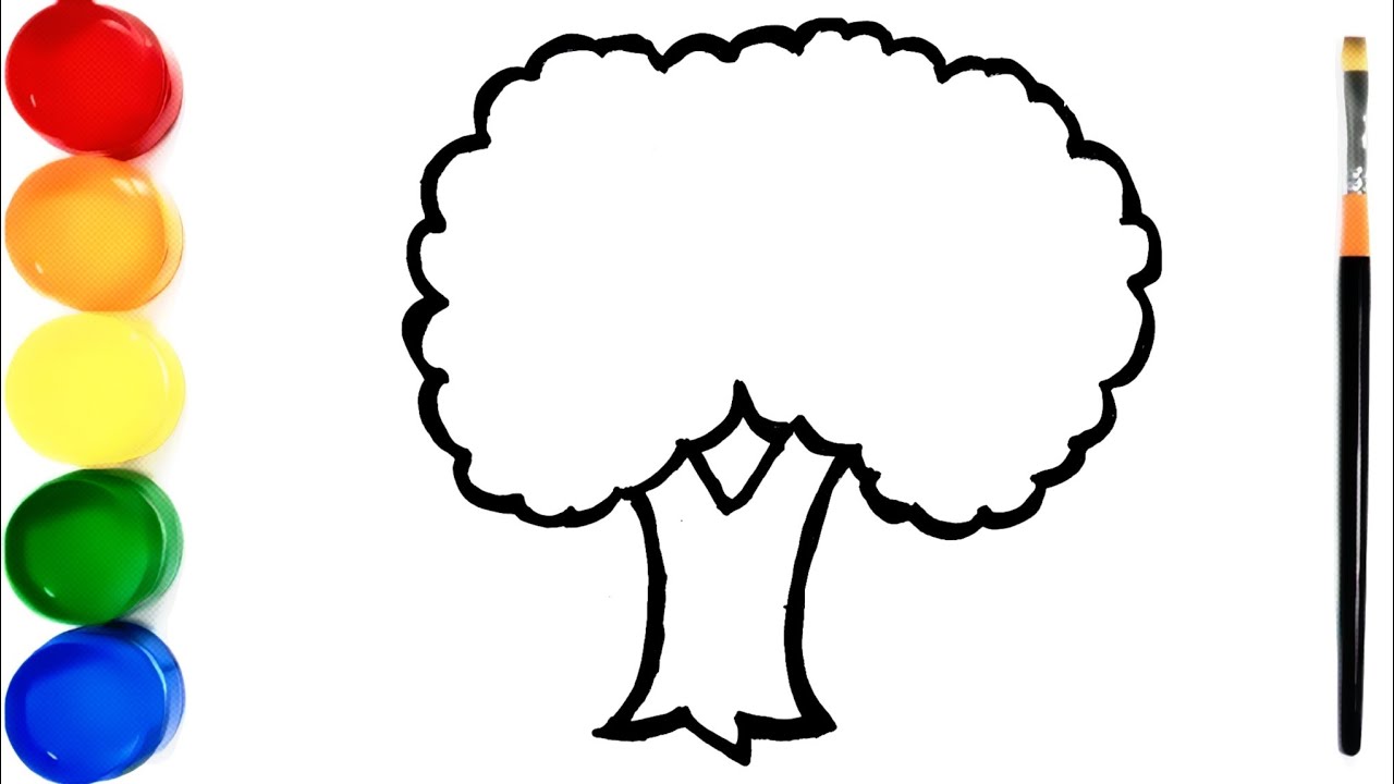 ||how to Draw a tree🌳 drawing & colouring for kids & toddlers||easy ...