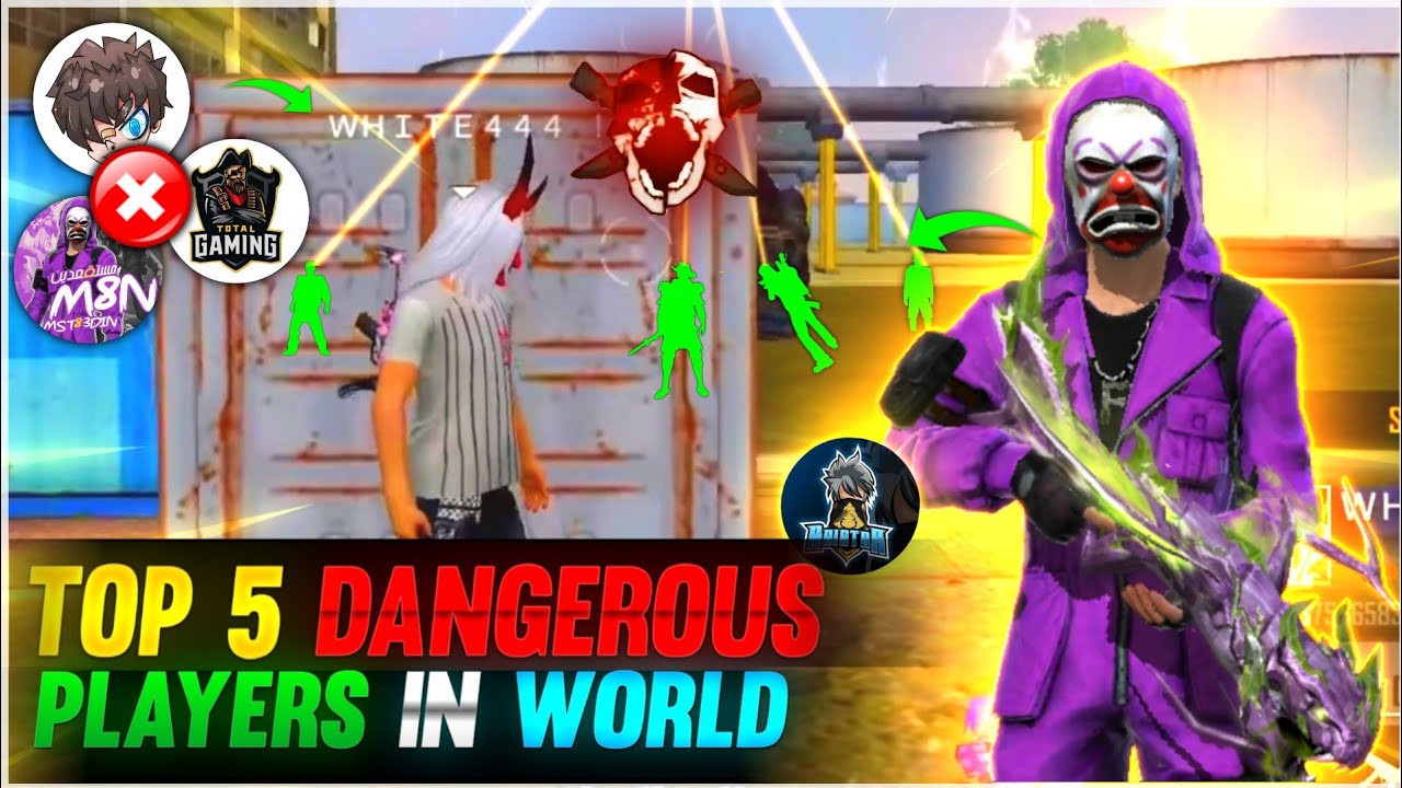 TOP 5 DANGEROUS PLAYERS OF FREE FIRE⚡- Freefire Ke sabse khatarnak ...