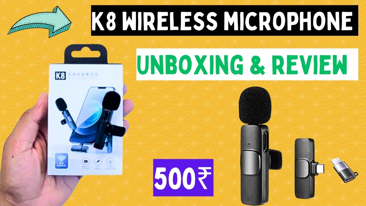 k8 wireless microphone unboxing and review | best mic for vlog and ...