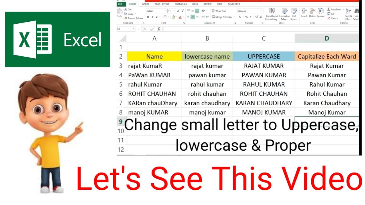 How To Change Small Letter To CAPITAL LETTER And Propercase In Excel How To Change Small Letter To CAPITAL LETTER And Propercase In Excel