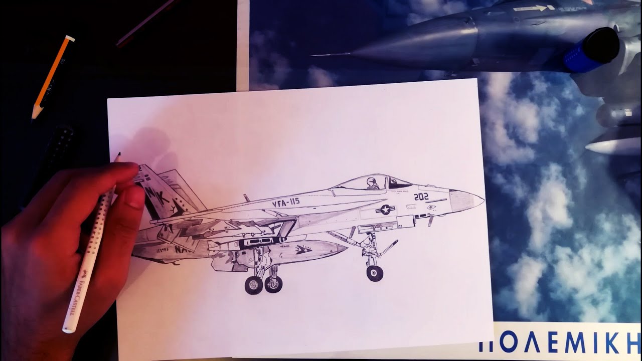 F-18 Super Hornet Drawing :D - YouTube