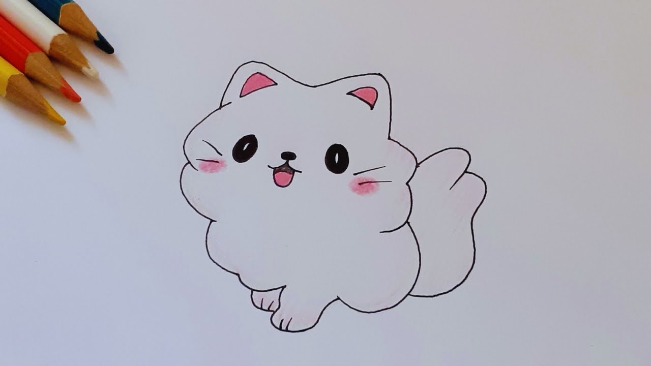 How to draw a cute cat easy||sanrio charmmy kitty - YouTube