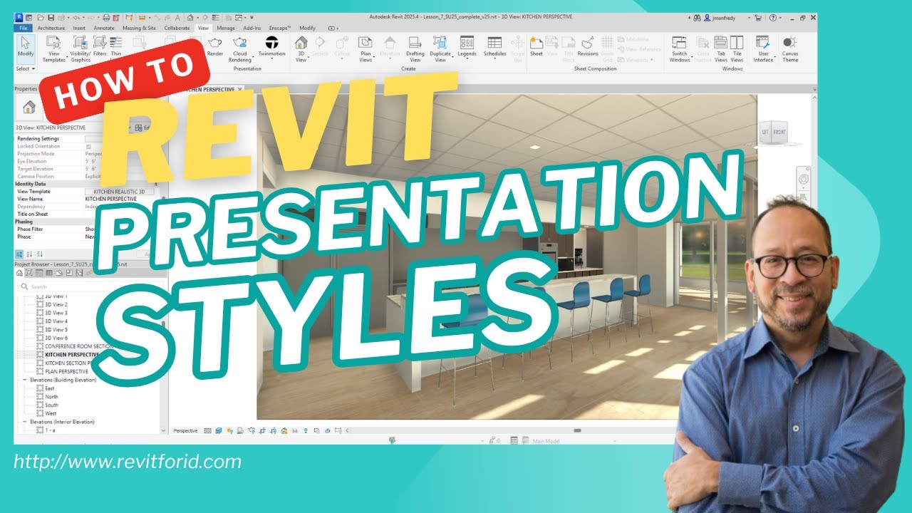 Revit Presentation Styles for Interior Designers - YouTube